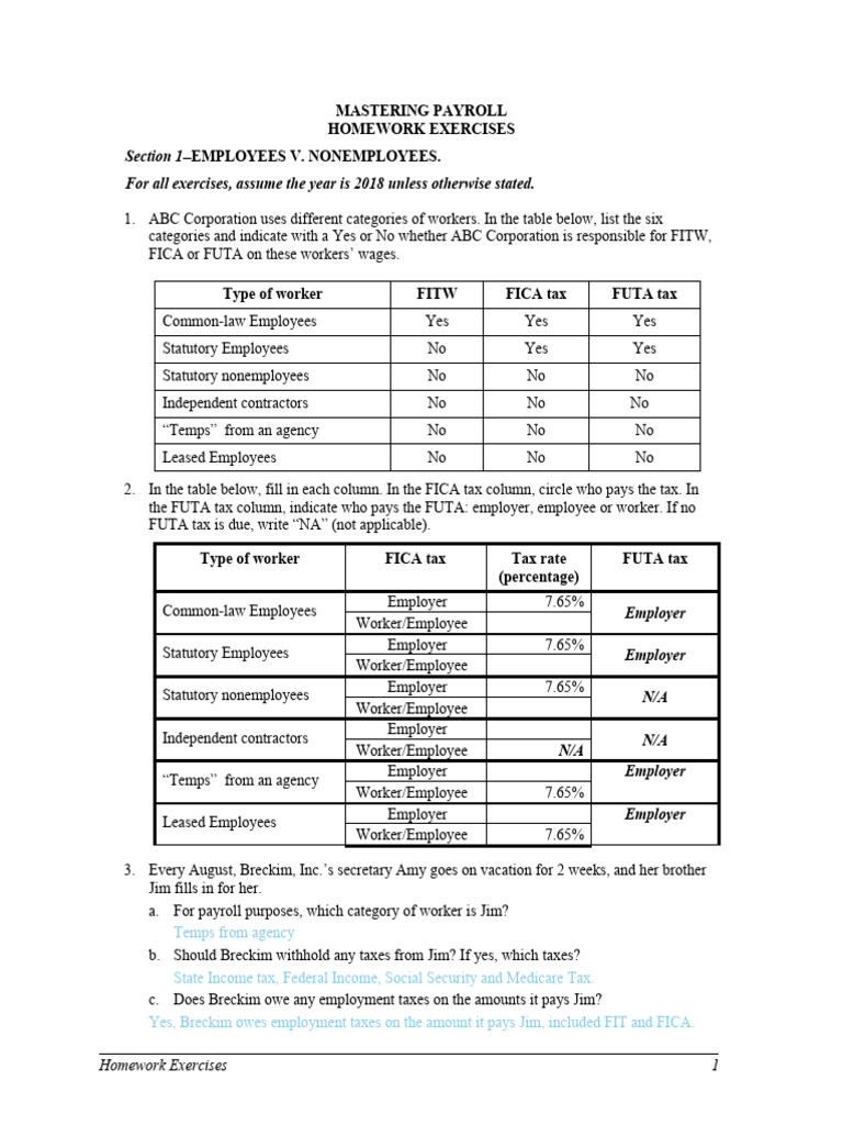Mastering Payroll Homework | PDF | Payroll Tax | Payroll