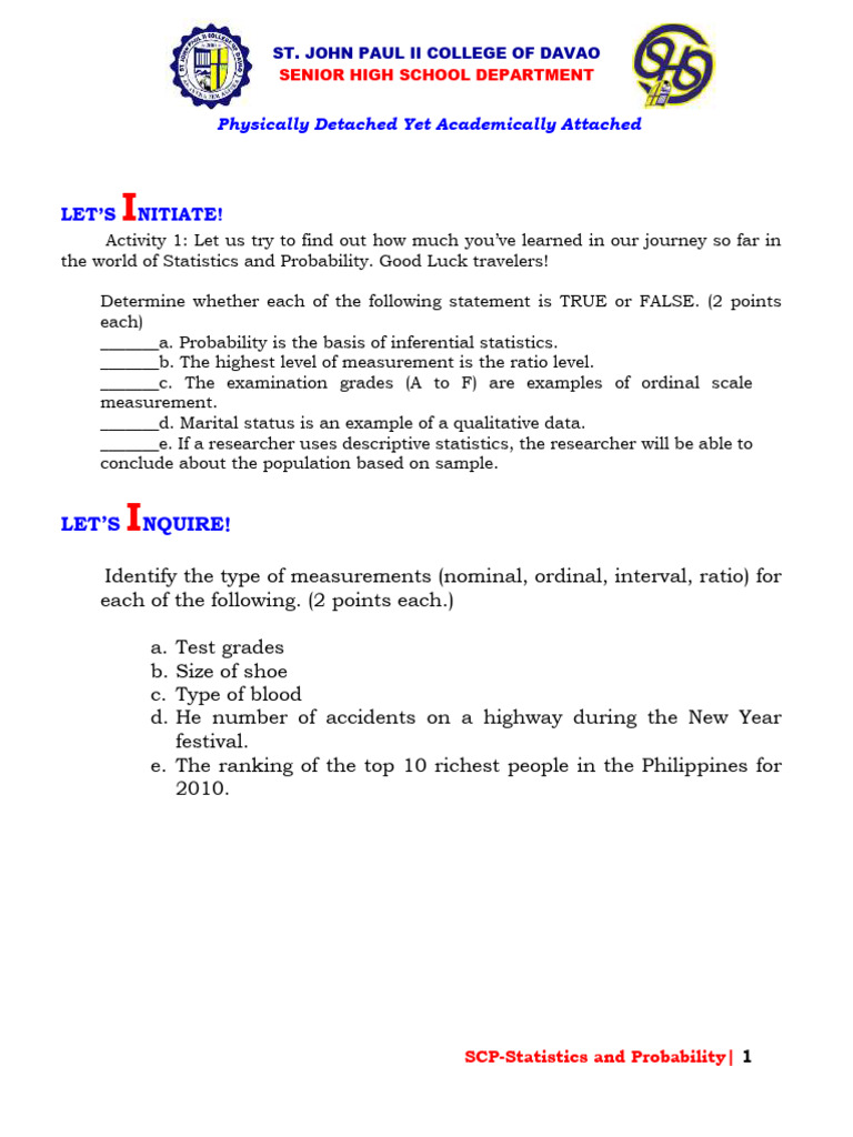 ACTIVITY Week 1 | PDF | Social Science