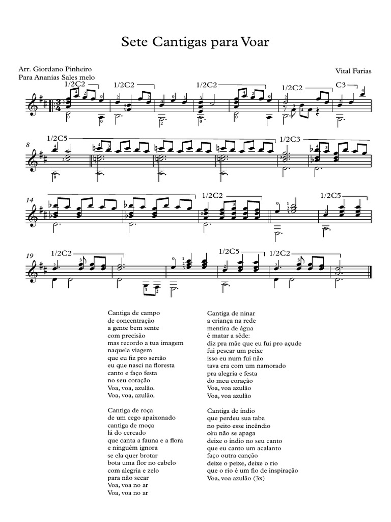 Sete Cantigas para Voar - Partitura completa | PDF