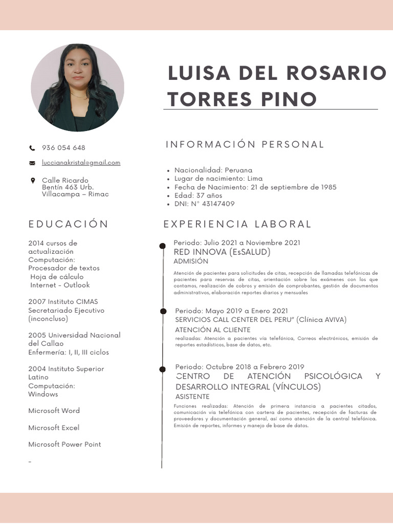 CV Luisa Torres 2023 | PDF | Microsoft | Perú
