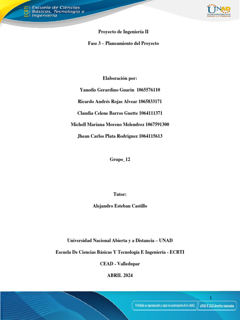 Fase 3 Anteproyecto Grupo 12 | PDF | Agua | Agua potable