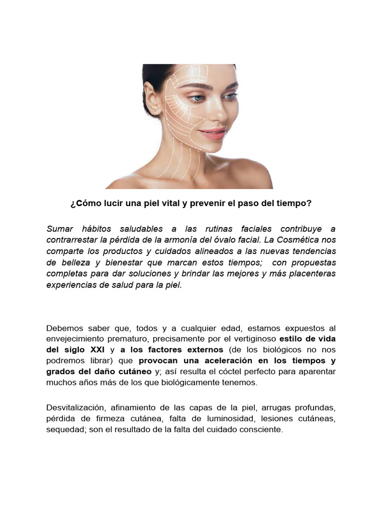 ¿Cómo Lucir Una Piel Vital y Prevenir El Paso Del Tiempo? | PDF | Envejecimiento | Piel