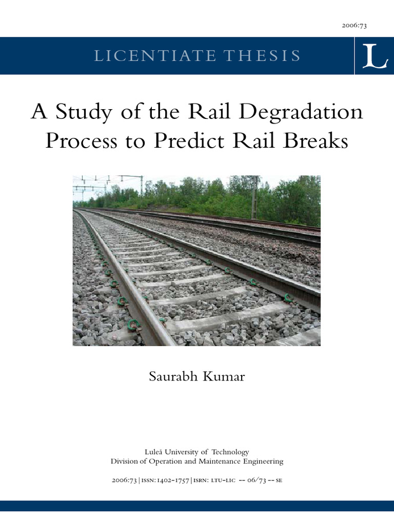 A Study of the Rail Degradation | PDF | Rail Transport | Methodology