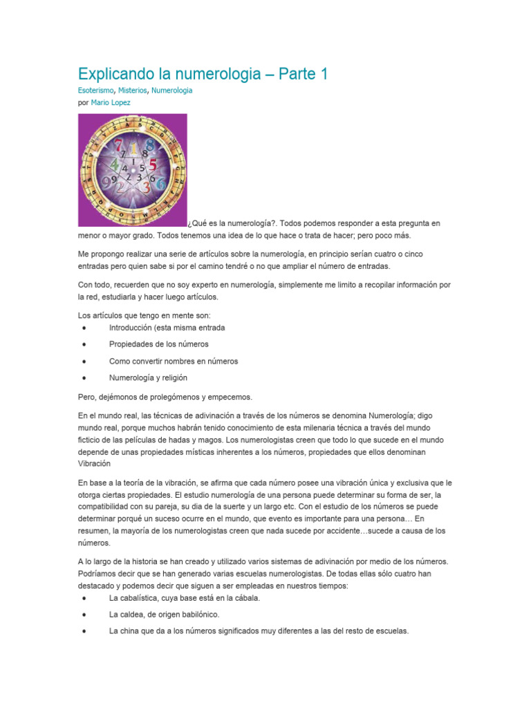 Introducción a la Numerología | PDF