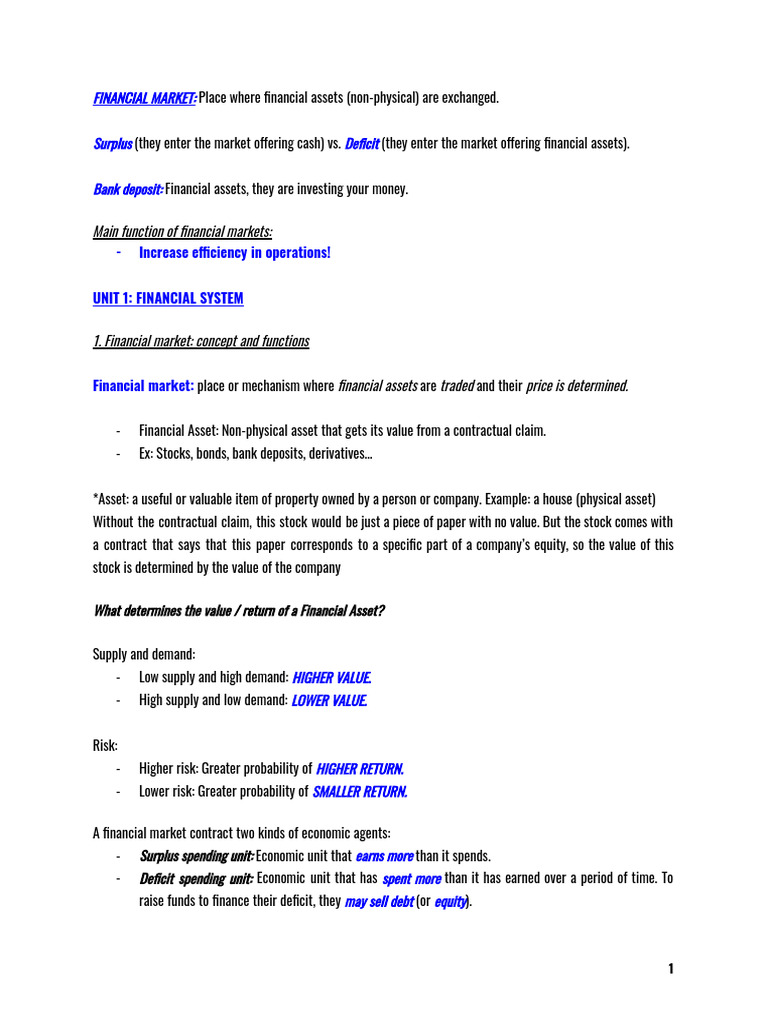 Financial Management NOTES | PDF | Financial Markets | Stocks