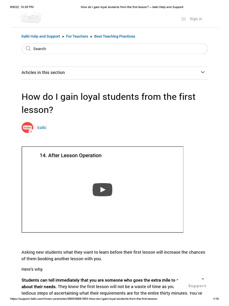 How do I gain loyal students from the first lesson_ – italki Help and ...