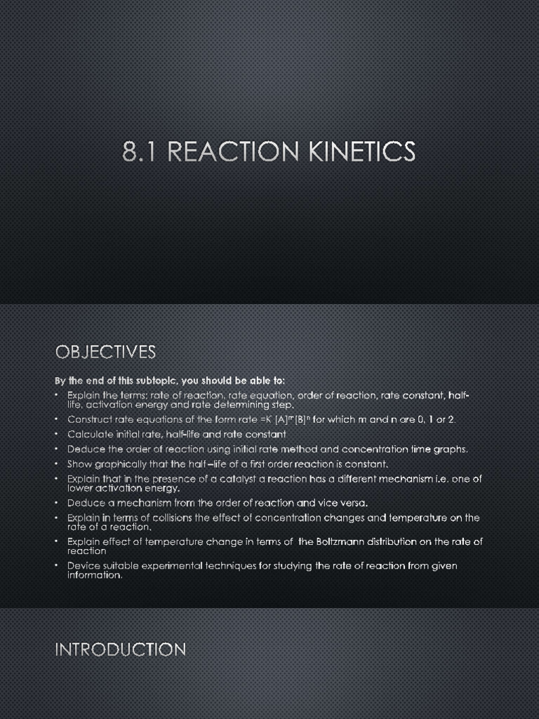 8.1 Reaction Kinetics | PDF