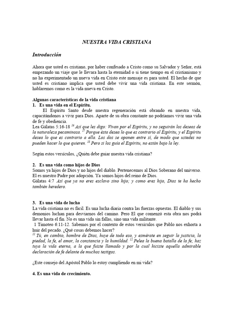 Nuestra Vida Cristiana | PDF | Iglesia cristiana | Cristo (título)