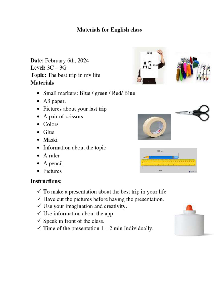 Materials For English Class U9 | PDF