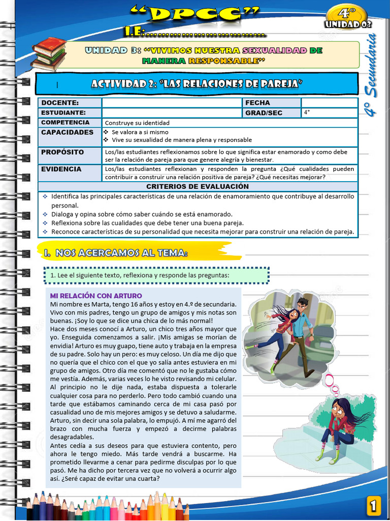 4° DPCC - Actv.02-Unid.3 2023 | PDF | Violencia doméstica | Violencia