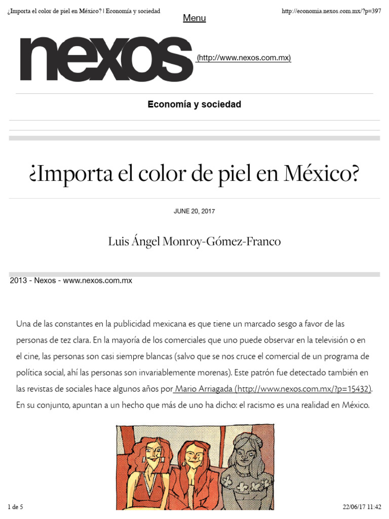 Monroy L-¿Importa El Color de Piel en México-Nexos.20.06.17 | PDF ...
