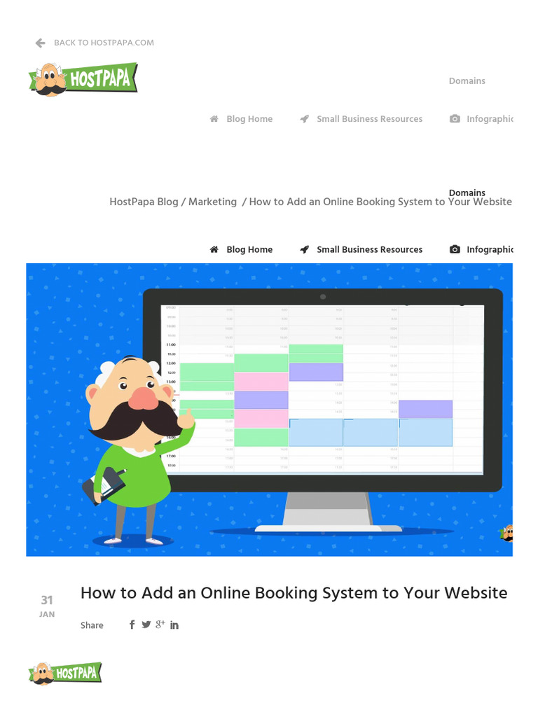 How To Add An Online Booking System To Your Website - HostPapa Blog ...