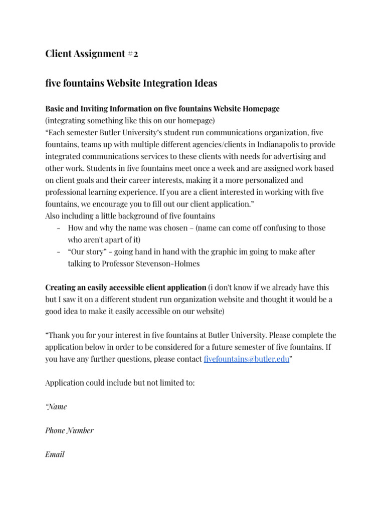 Client Assignment 2 - Madison Masek | PDF | Communication | Social Media