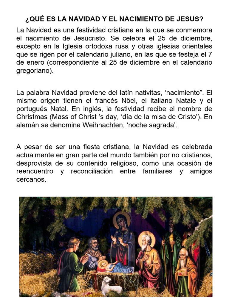 Qué Es La Navidad y El Nacimiento de Jesus | PDF