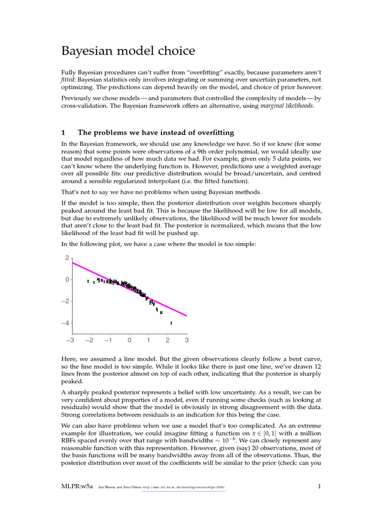 Machine Learning and Pattern Recognition Bayesian Complexity Control | PDF | Bayesian Inference ...