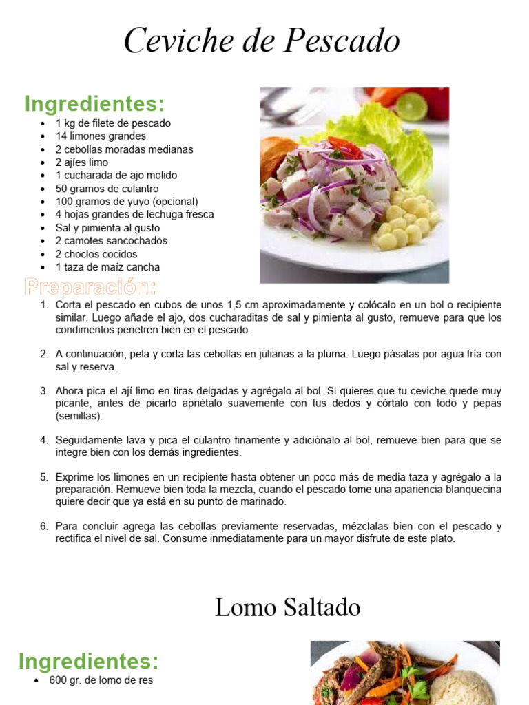 Recetas Peruanas Tradicionales | PDF | Cilantro | ensalada