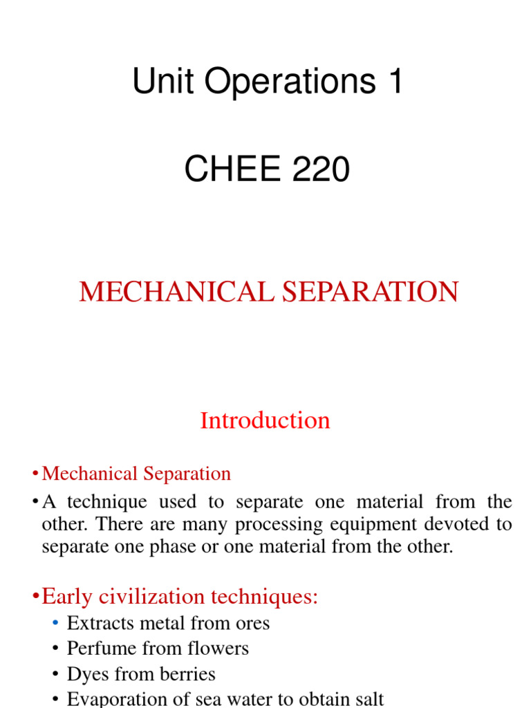 Mechanical Separation Techniques | PDF | Phase (Matter) | Crystallization