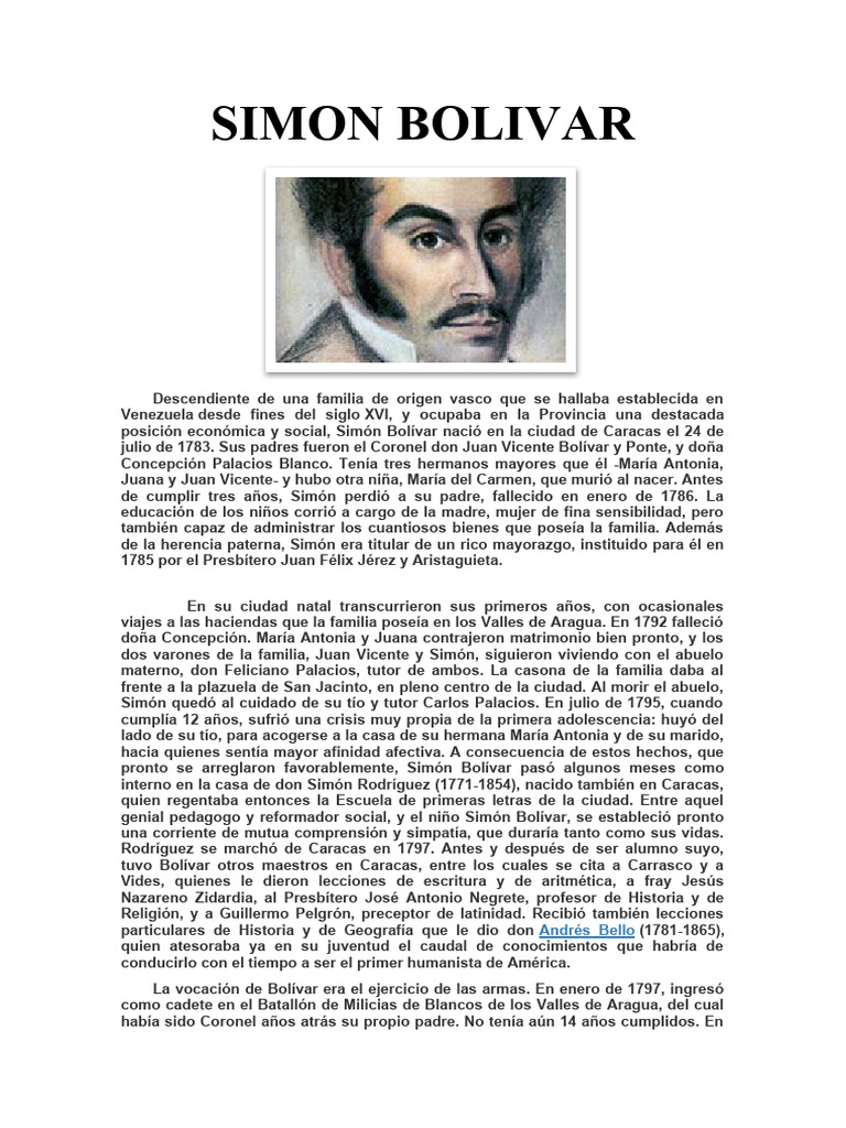 Simon Bolivar | PDF