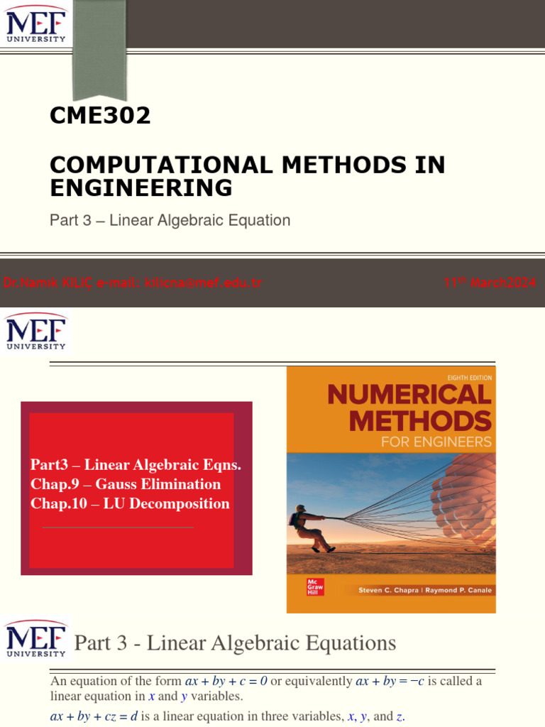 Linear Algebraic Equations Methods | PDF | Matrix (Mathematics ...