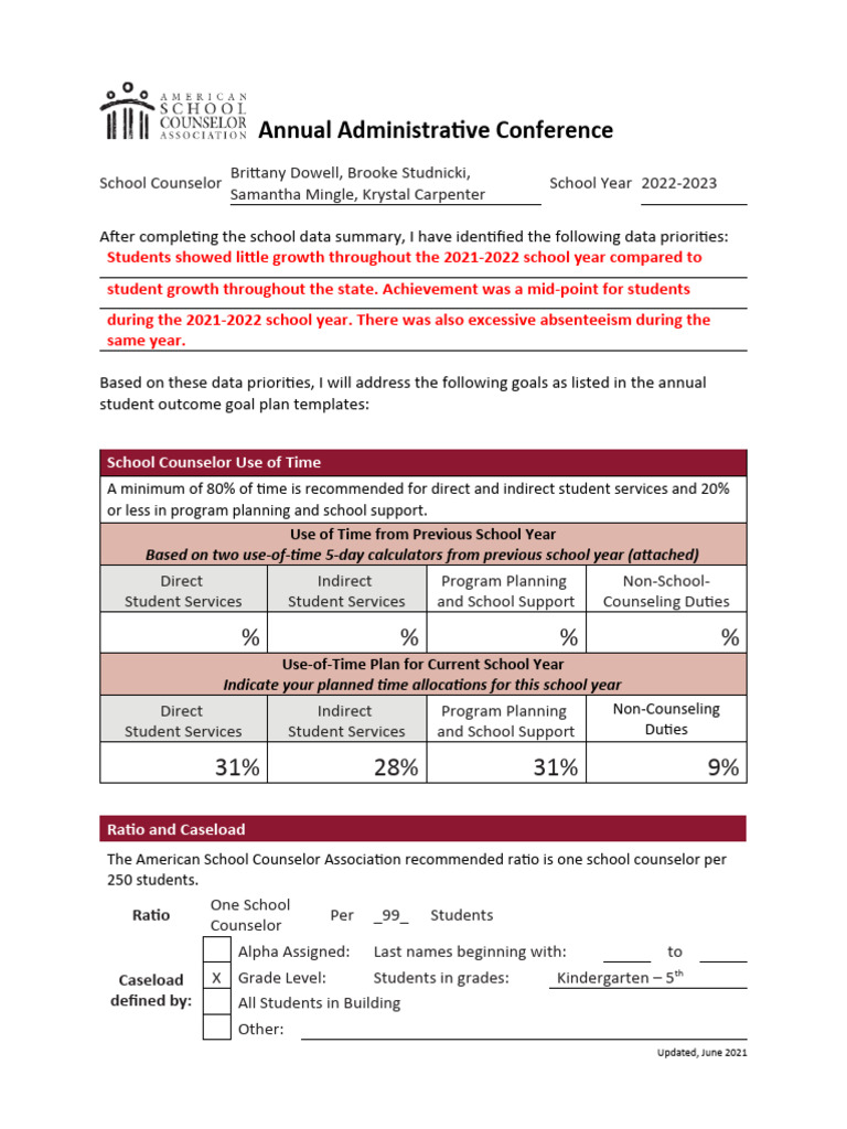ASCA Annual Conference Template 2022-23 | PDF | School Counselor ...