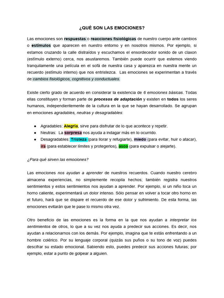 ¿Qué Son Las Emociones | PDF | Las emociones | Pensamiento