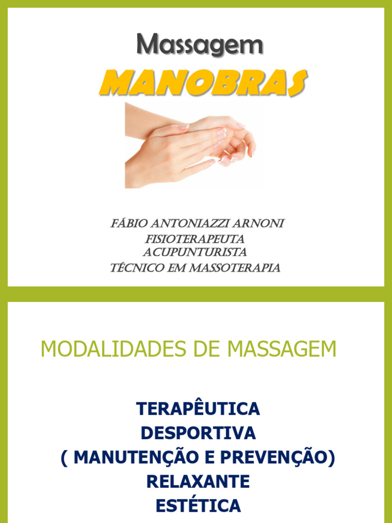 Massagem Relaxante MANOBRAS LIVRE 2024 PDF | PDF | Massagem | Anatomia