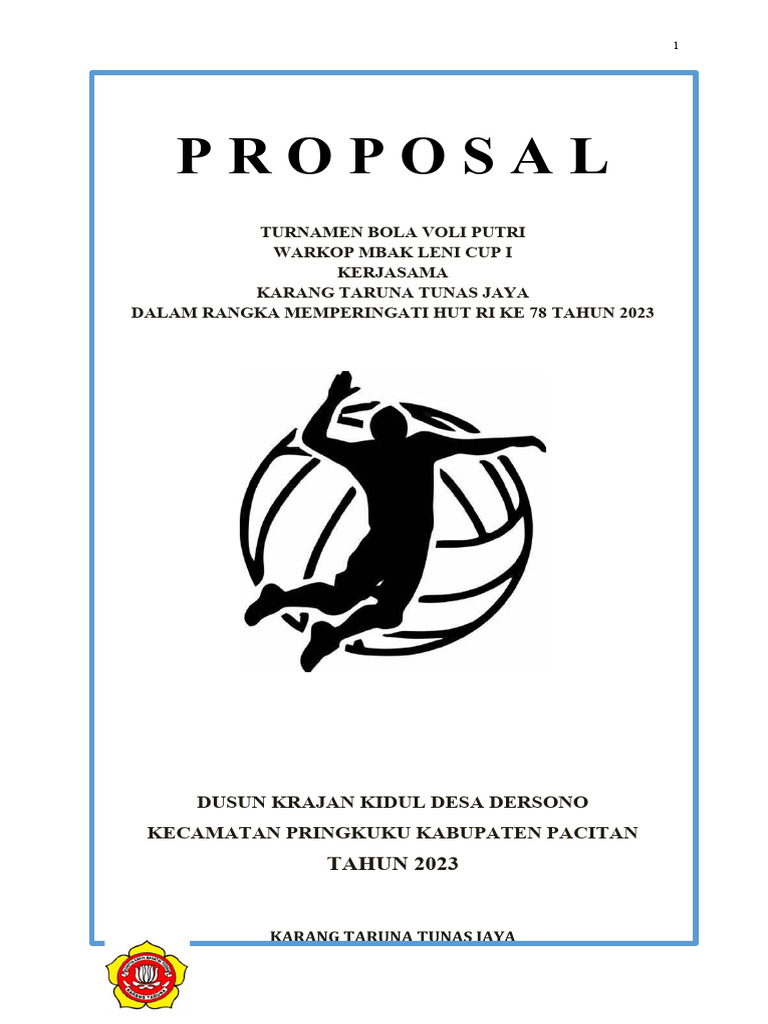 Proposal Bola Voli Warkop Cup I | PDF