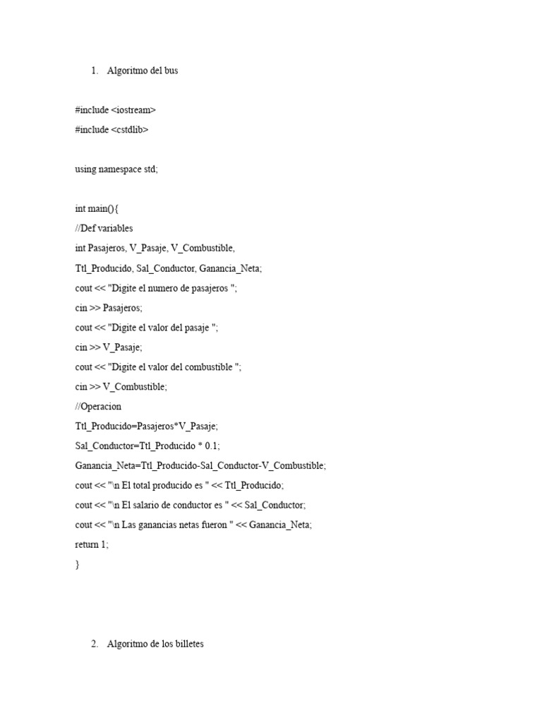 Algoritmos Primera Practica Pdf Programación De Computadoras