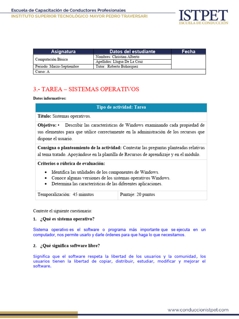 Tarea - Sistemas Operativos | PDF | Archivo de computadora | Sistema operativo