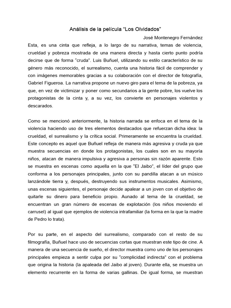 Análisis de La Película "Los Olvidados" | PDF