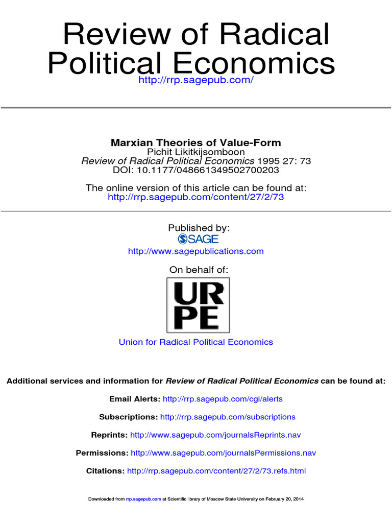 Marxian Theories of Value-Form Analysis | PDF | Scientific Theories ...