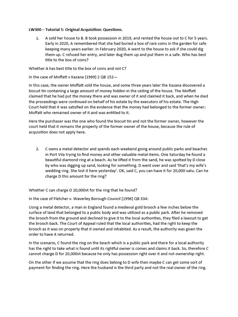 LW300 Tutorial 5 | PDF