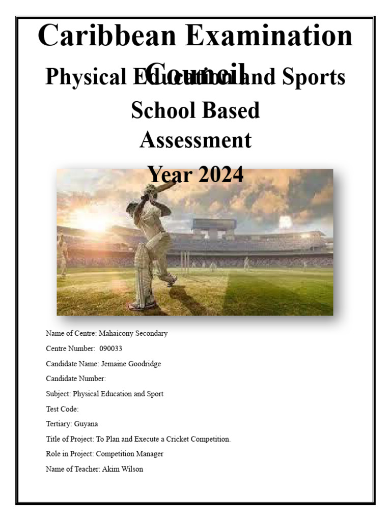 Goodridge PE SBA | PDF | Sports | Ball Games
