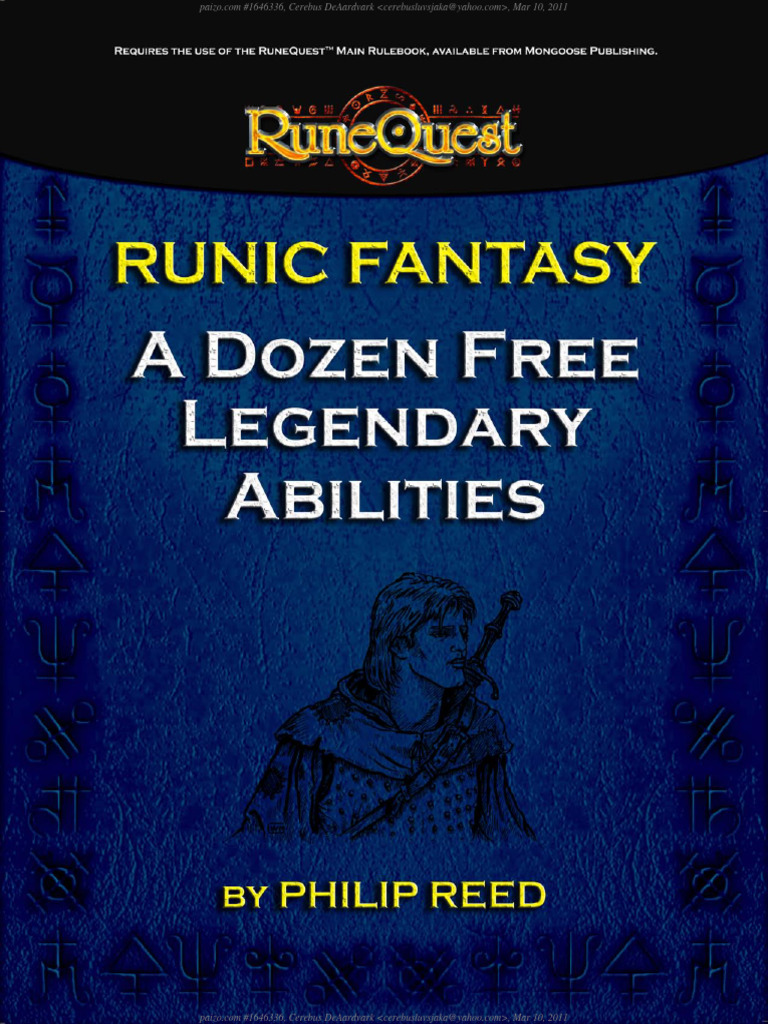 Runequest - A Dozen Free Legendary Abilities | PDF | Copyright | License