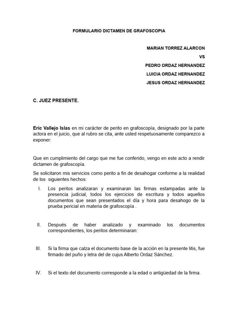 peritaje grafoscopia | PDF | Testigo experto | Escritura