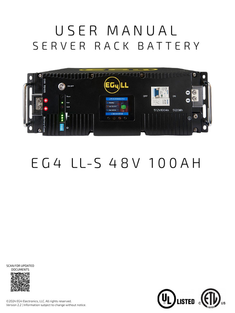EG4 LL S 48V 100AH Manual | Download Free PDF | Usb | Electrical Components