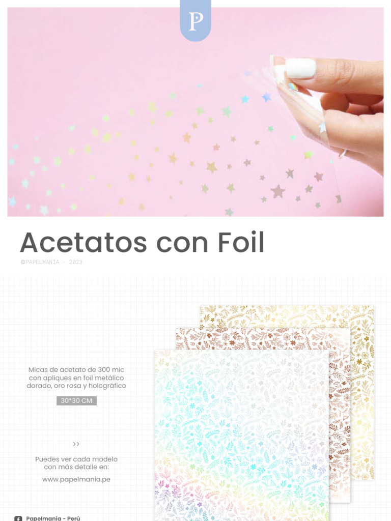 Acetatos con Foil: Colores y Modelos | PDF