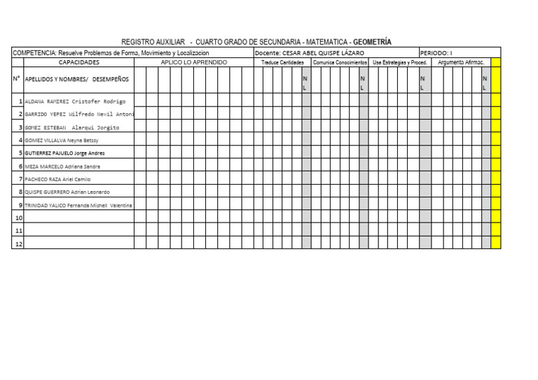 REG. AUXILIAR - 4° SEC-geom | PDF
