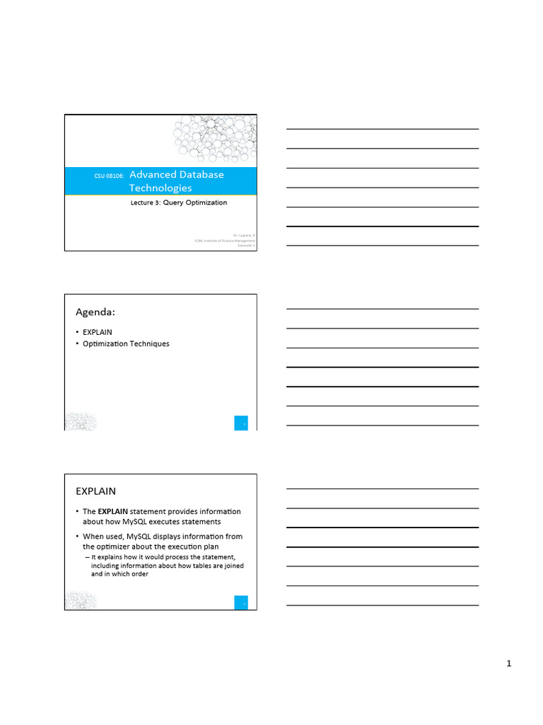 Lecture 3 Query Optimization Pdf Database Index Table Database