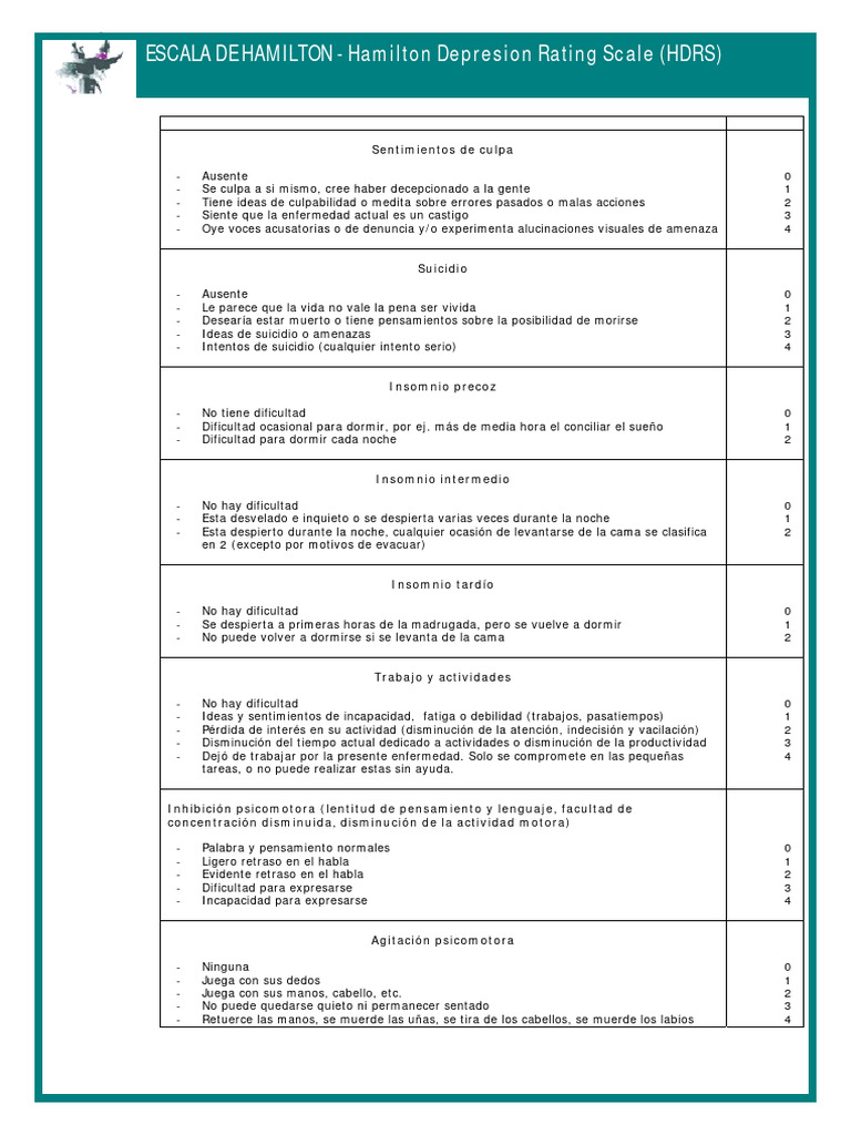 Test de Hamilton | PDF | Insomnio | Determinantes de la salud