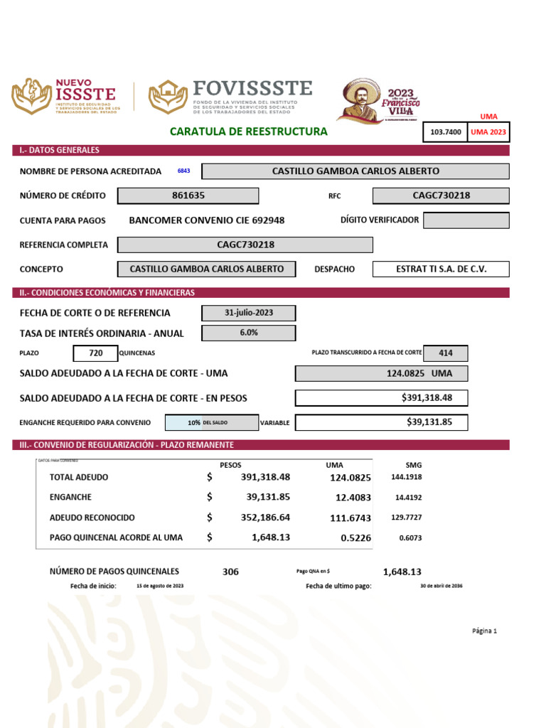 Carátula de reestructura 10_ | PDF | Economias | Dinero
