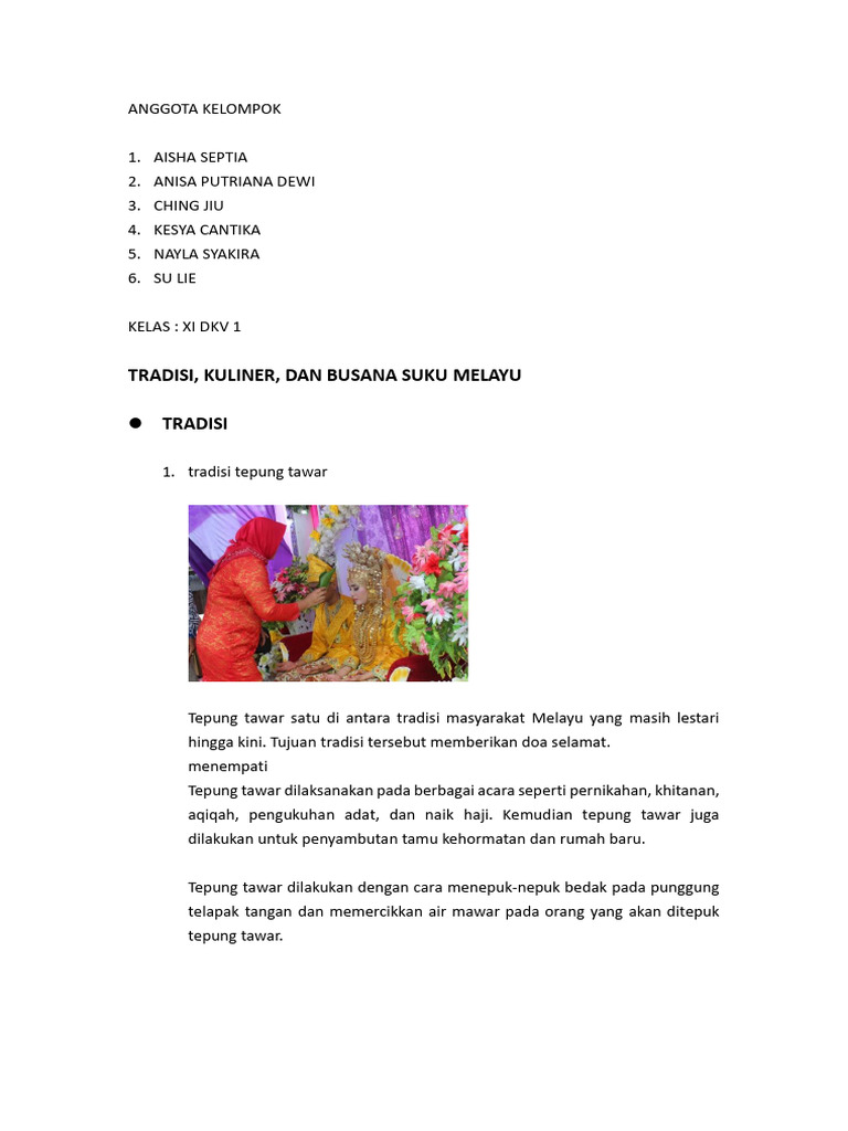 Tradisi dan Kuliner Melayu Kalbar | PDF