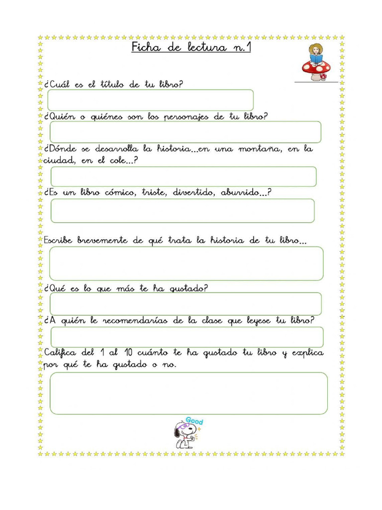 Diferentes actividades post lecturas los libros-niños de 6-9 | PDF