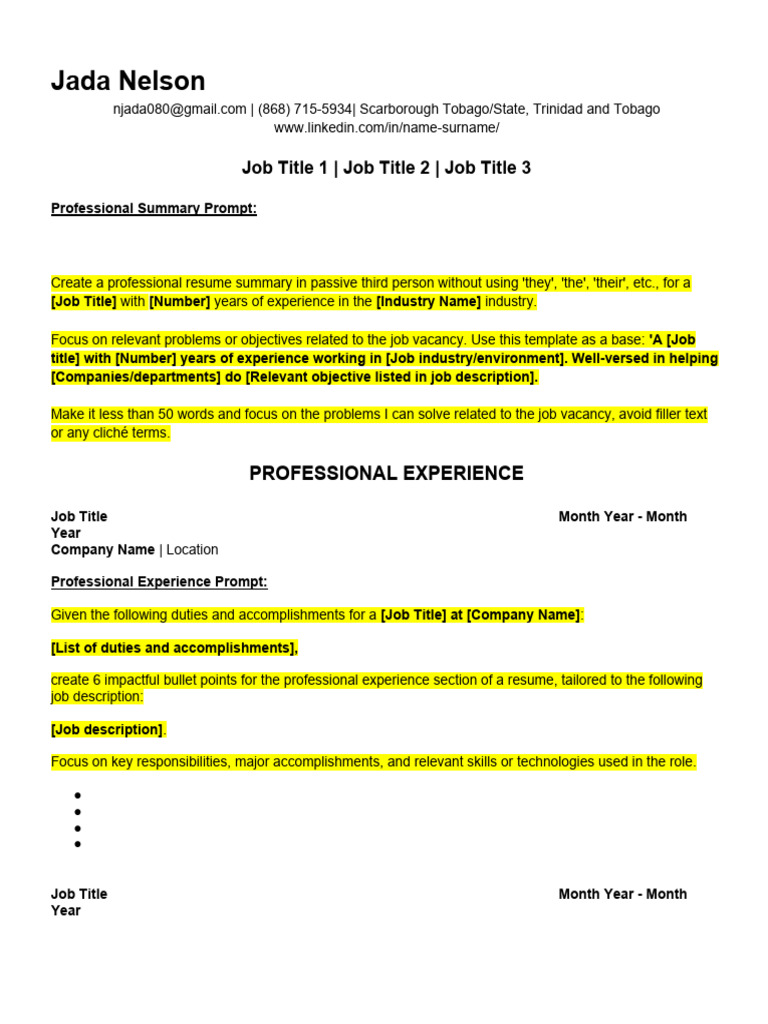 ChatGPT Resume Template Download PDF | PDF | Résumé | Sales
