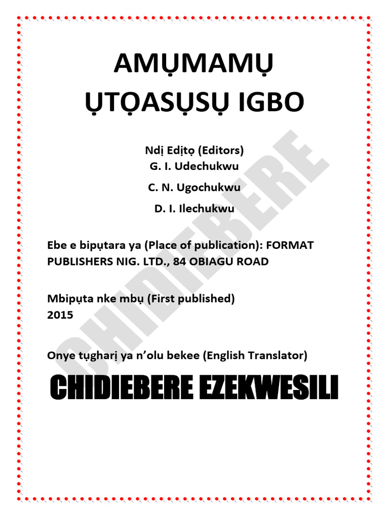 Igbo Language Basics and Alphabets | PDF | Adjective | Consonant