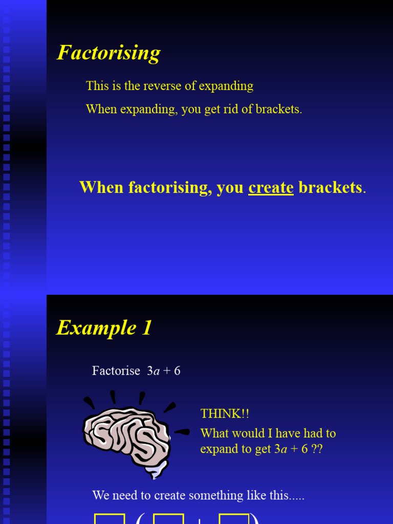 Factorising Basic | PDF
