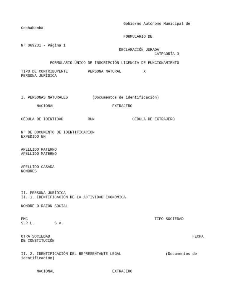 345432953-formulario-100 | PDF | Documento de identidad