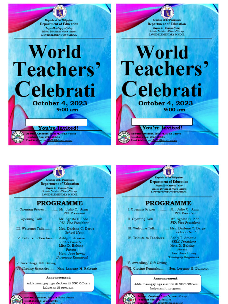 Teacher's Program | PDF | Philippines