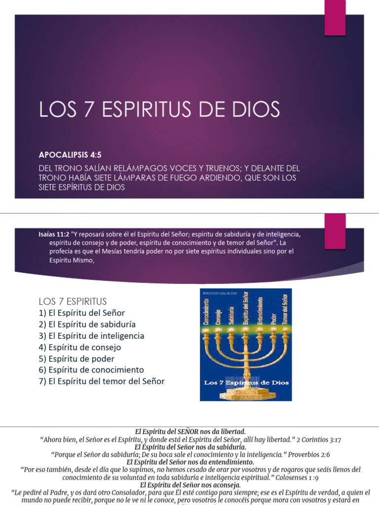 Los 7 Espiritus de Dios | PDF | espíritu Santo | Creencia religiosa y ...