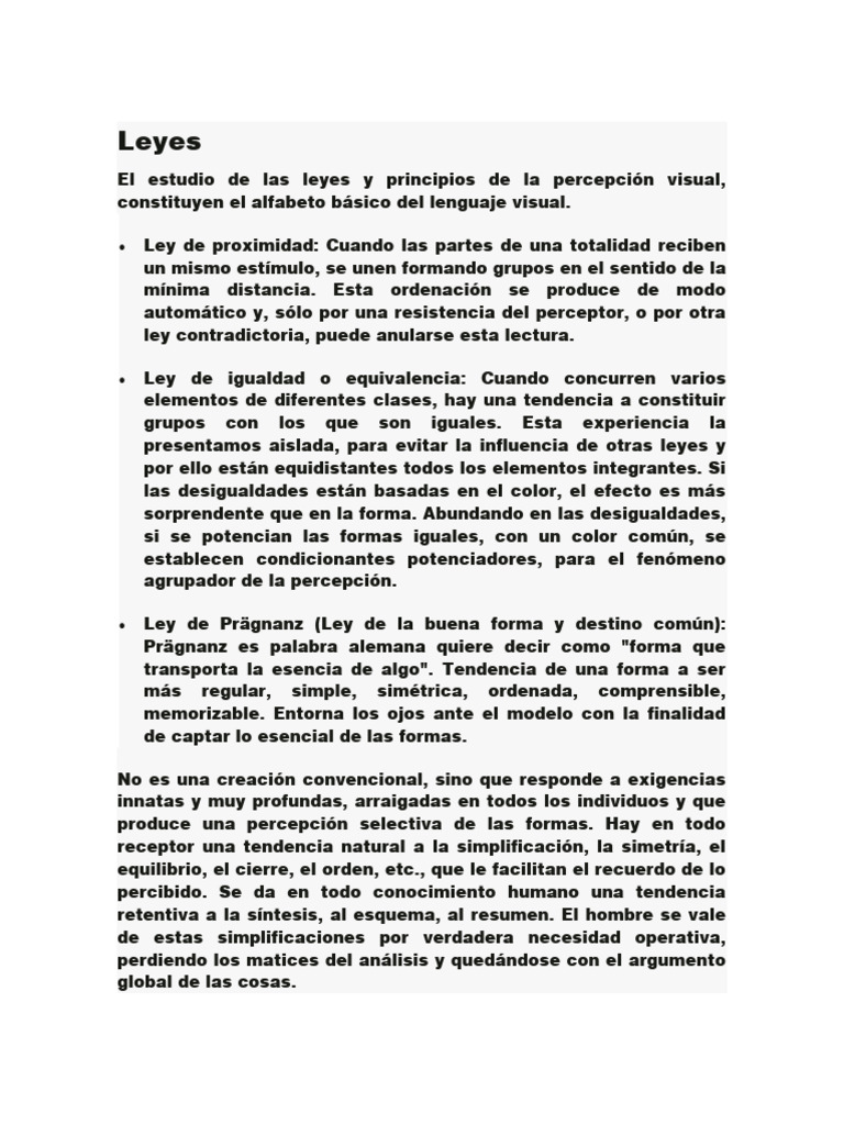 Leyes | PDF | Percepción | Sentidos